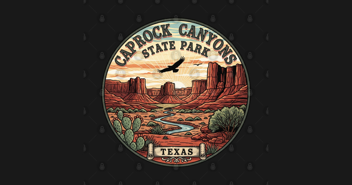 Caprock Canyons State Park Texas Nature Travel Vintage Badge - Caprock ...