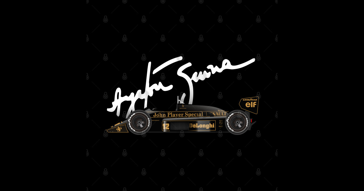 Ayrton Senna's Lotus 98T Illustration - Ayrton Senna - Sticker | TeePublic