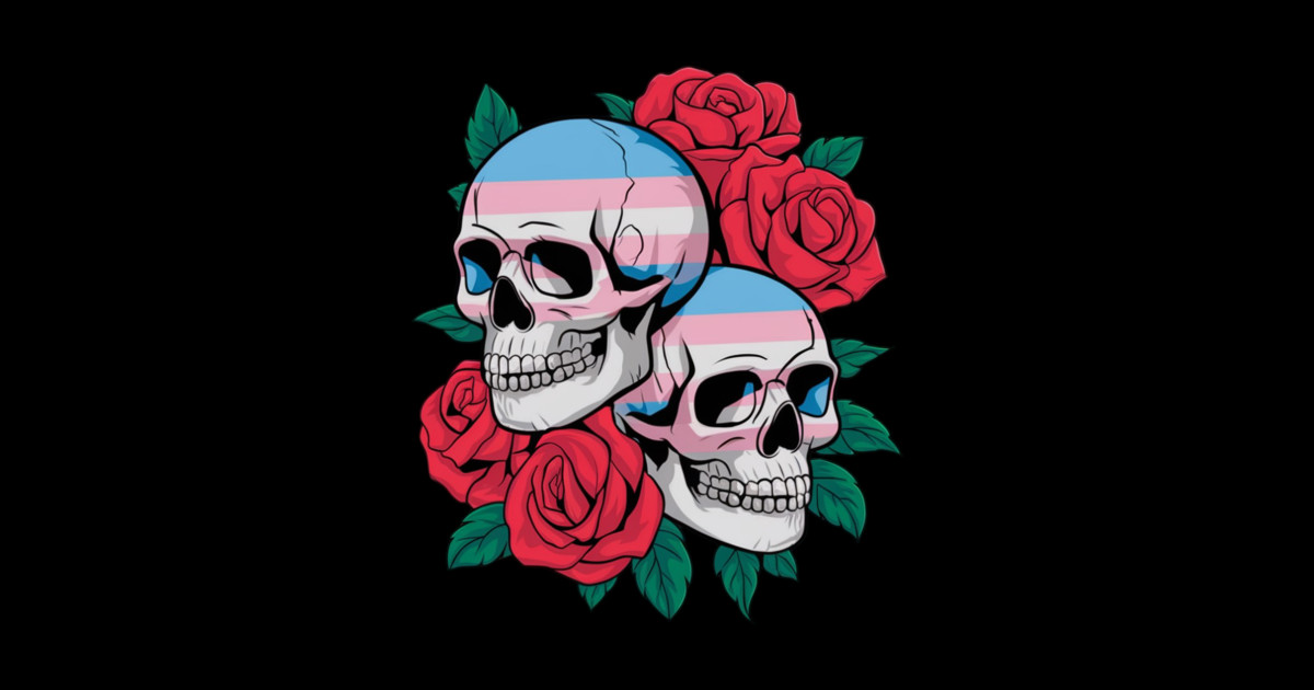 LGBT Transgender Pride Skull Roses - Skull Roses - Posters and Art ...
