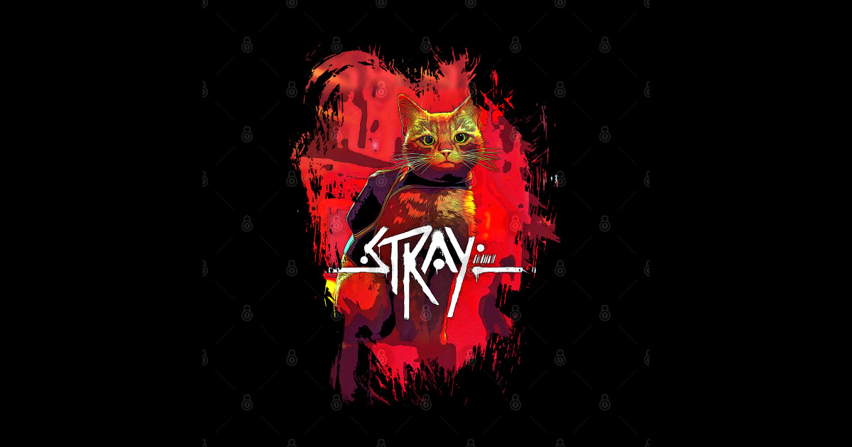stray cat game logo design - Stray - Sticker | TeePublic
