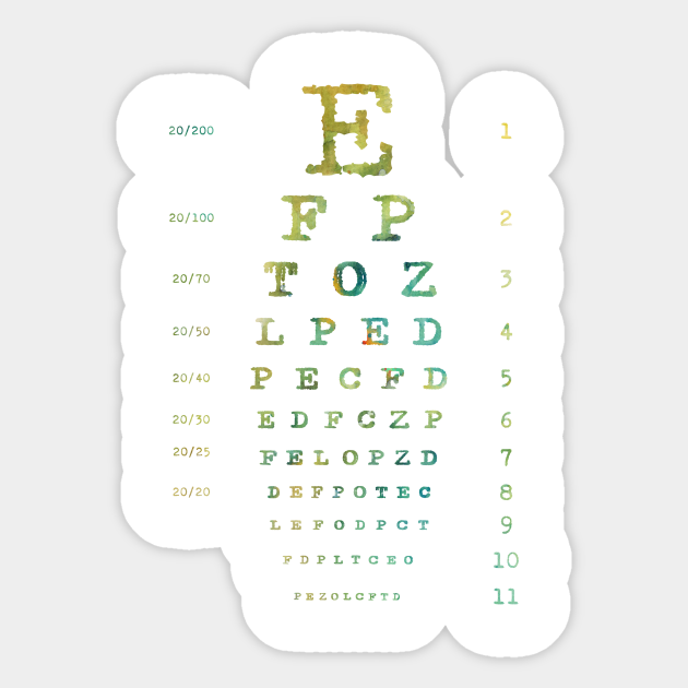 Eye Chart Diagram - Eye - Sticker | TeePublic