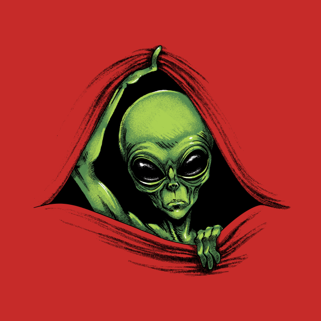 Scary Peeking Alien Coming Out Of Your Wherever - Alien - T-Shirt ...