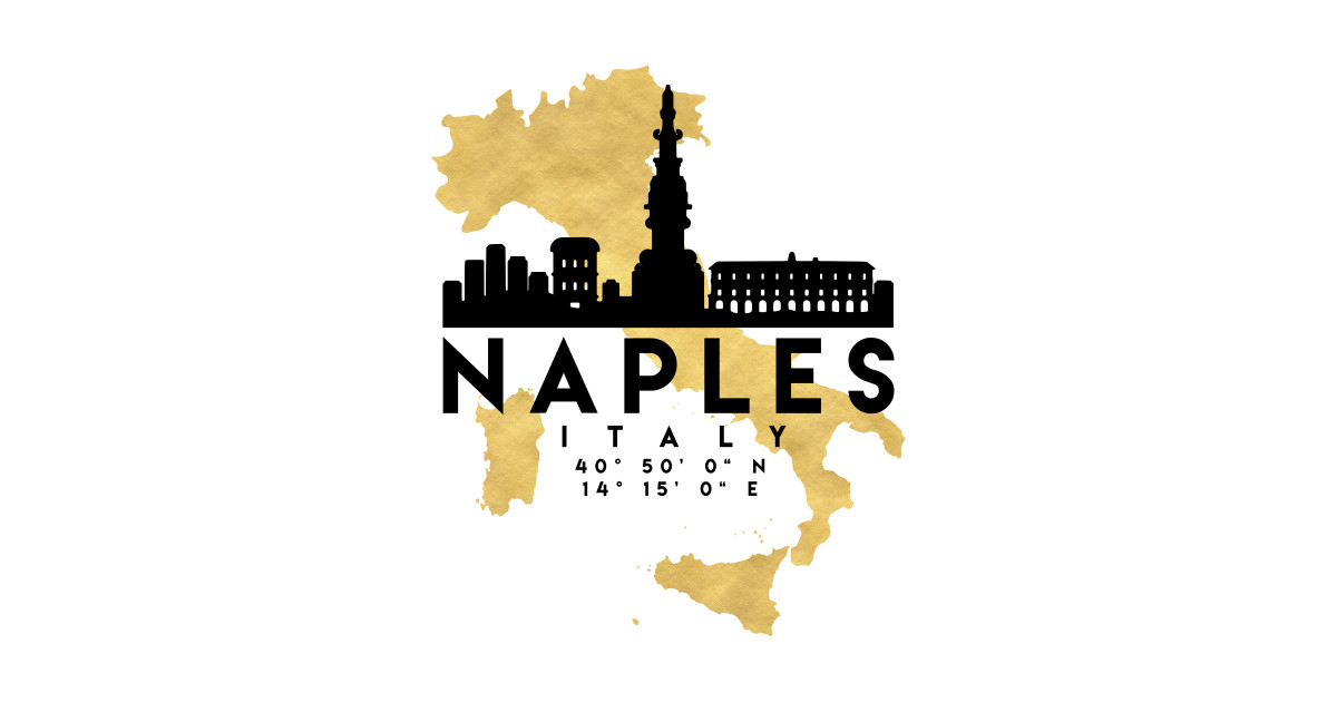 Naples Italy Skyline Map Art - Naples - T-Shirt | TeePublic