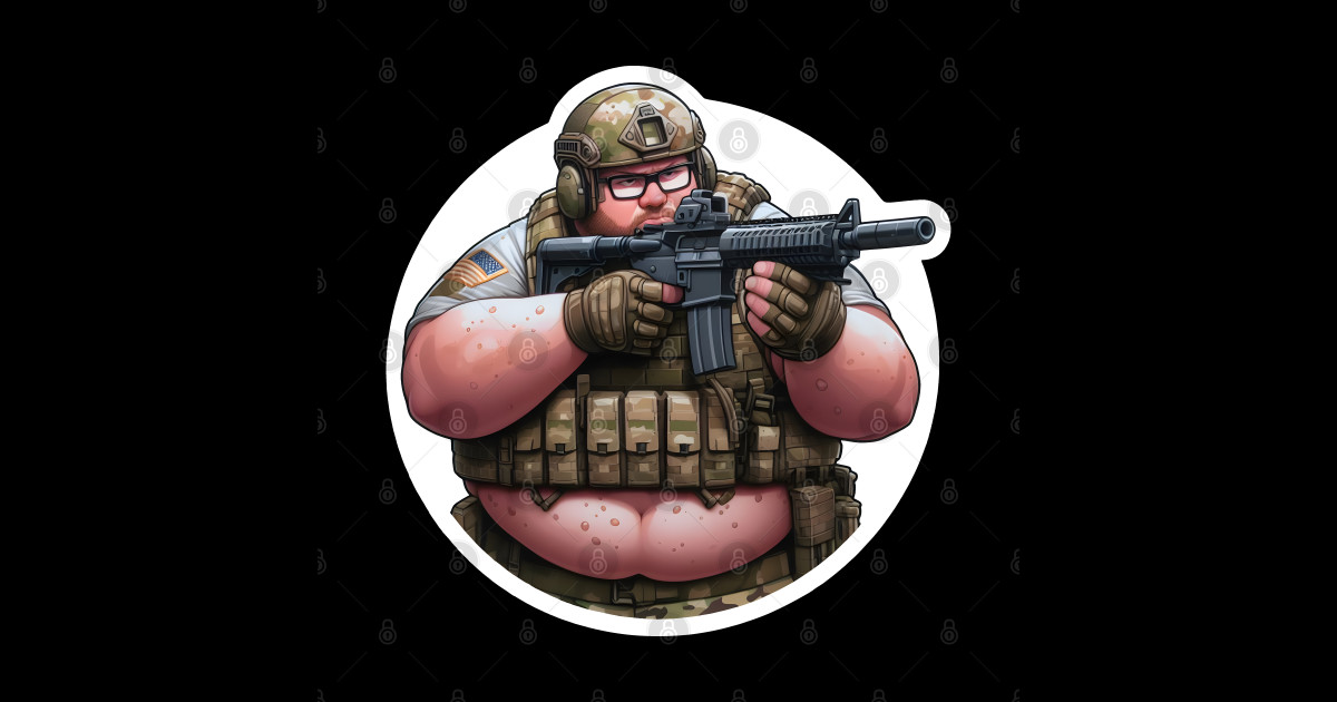 Tactical Fatman - Tactical - Sticker | TeePublic