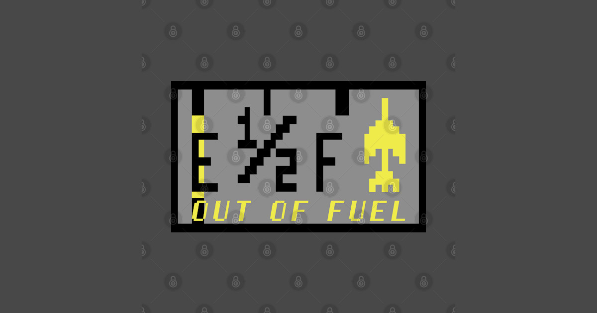Out Of Fuel Pixel Art - Funny - T-Shirt | TeePublic