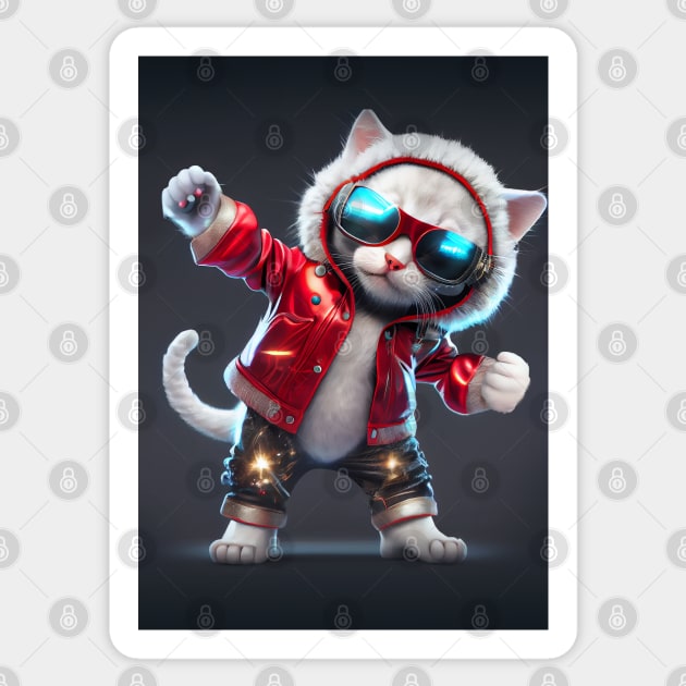 Cute Cosmic Cat - Anime Art design - Cute Cat - Sticker | TeePublic