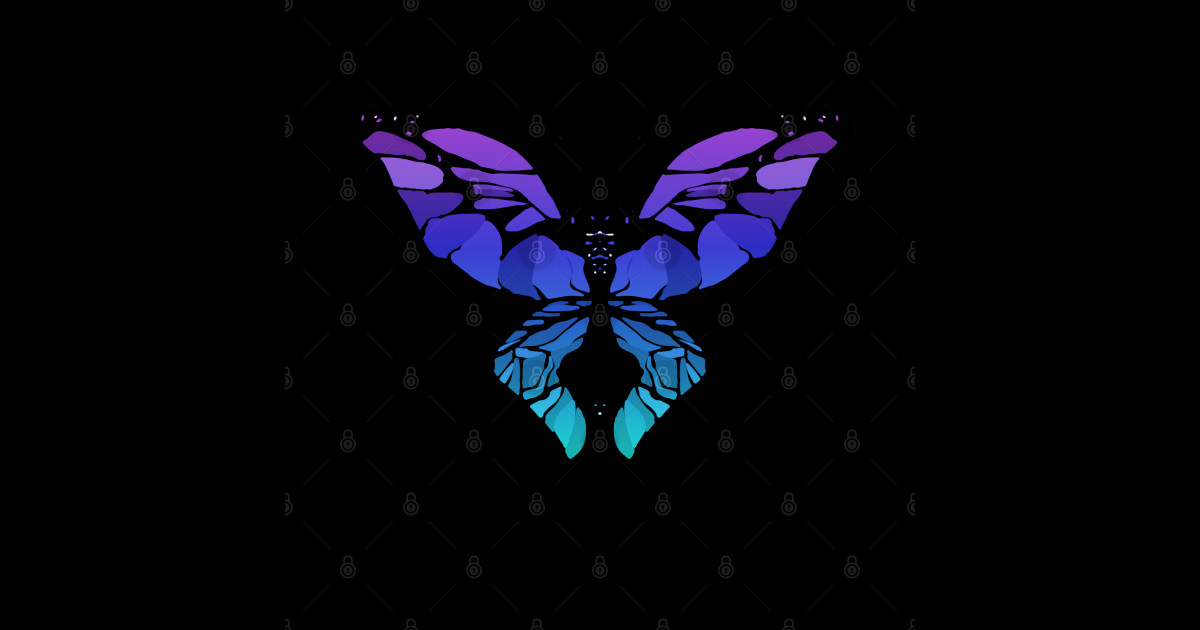 Simple Blue Butterfly - Butterfly - Sticker | TeePublic