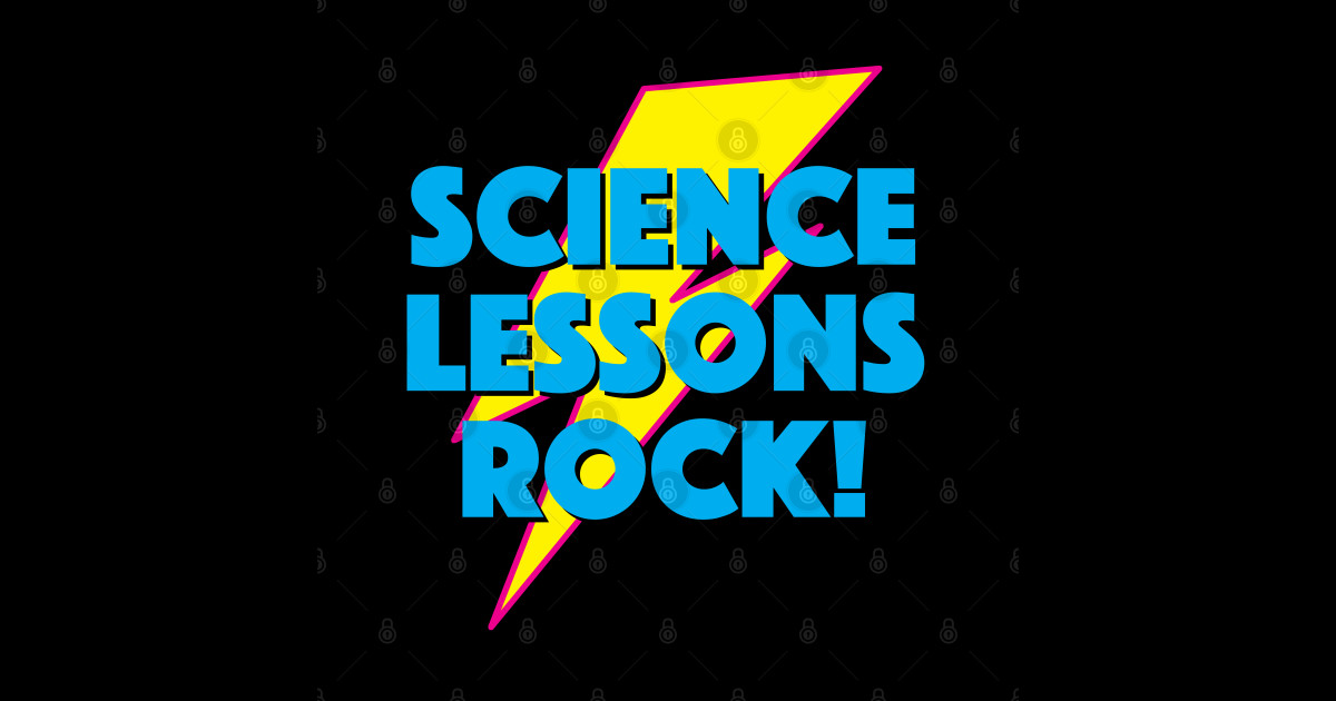 SCIENCE LESSONS ROCK! LIGHTNING LOGO SLOGAN FOR TEACHERS, LECTURERS ETC ...