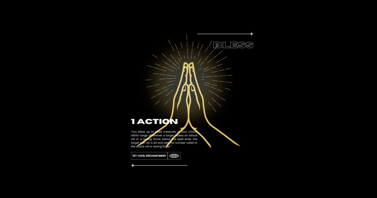 Bless Dnd 5e Spells Tarot Card Dungeons and Dragons Gift - Dnd Gift ...