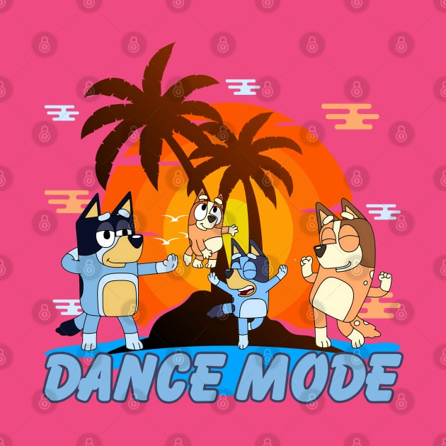 Bluey Dance Mode Sunset Beach - Bluey - T-Shirt | TeePublic