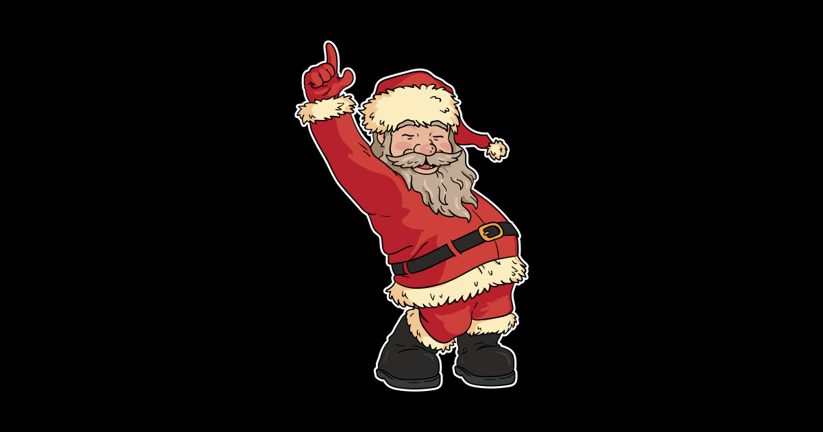 Funny Dancing Santa Claus Cartoon - Dancing Santa - Pin | TeePublic