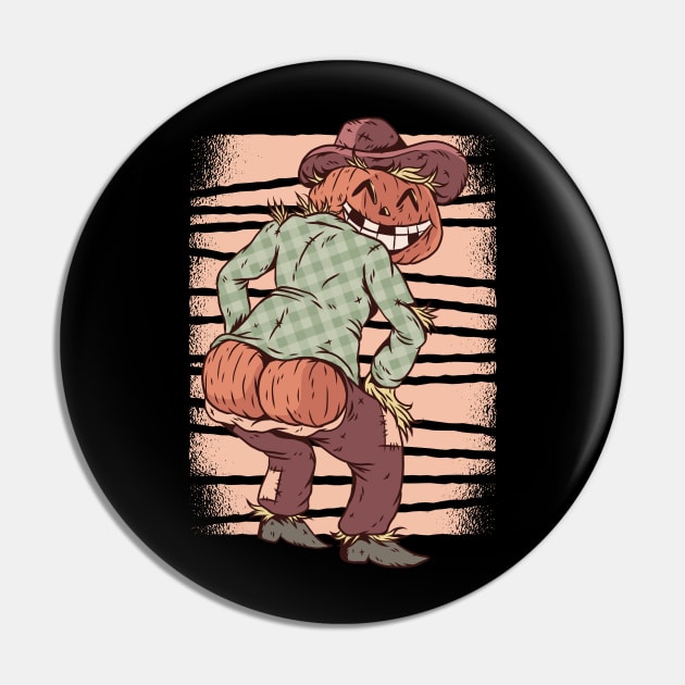 Cheeky pumpkin shows his butt - Halloween - Pin | TeePublic