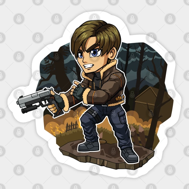 FA Chibi RE4 Leon - Resident Evil 4 - Sticker | TeePublic
