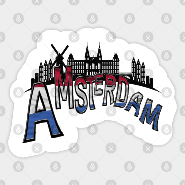 I love Amsterdam - Amsterdam Skyline - Sticker | TeePublic