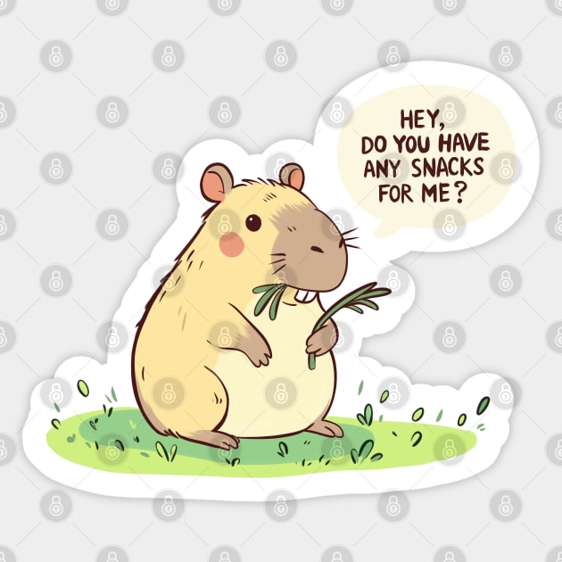 capybara wants food - Capybara - Sticker | TeePublic
