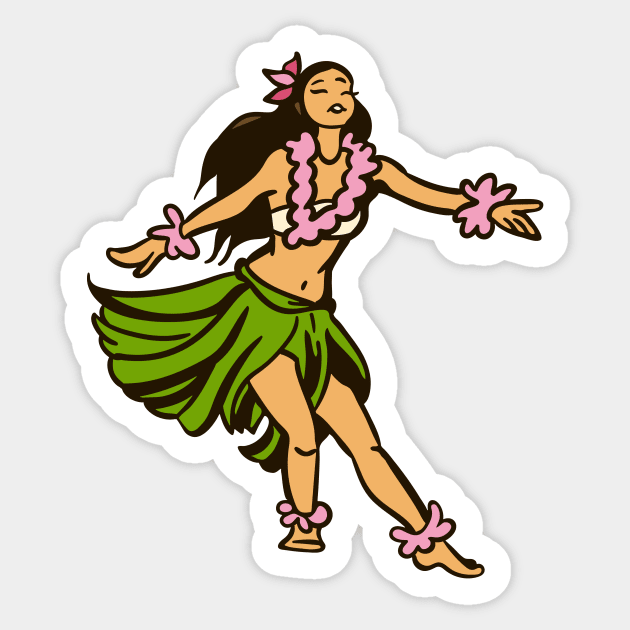 Vintage Hawaiian Hula Dancer Cartoon // Retro Hula Girl - Hula Girl ...