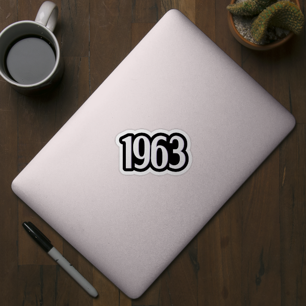 1963 Simple Logo Vintage Style - 1963 - Sticker | TeePublic
