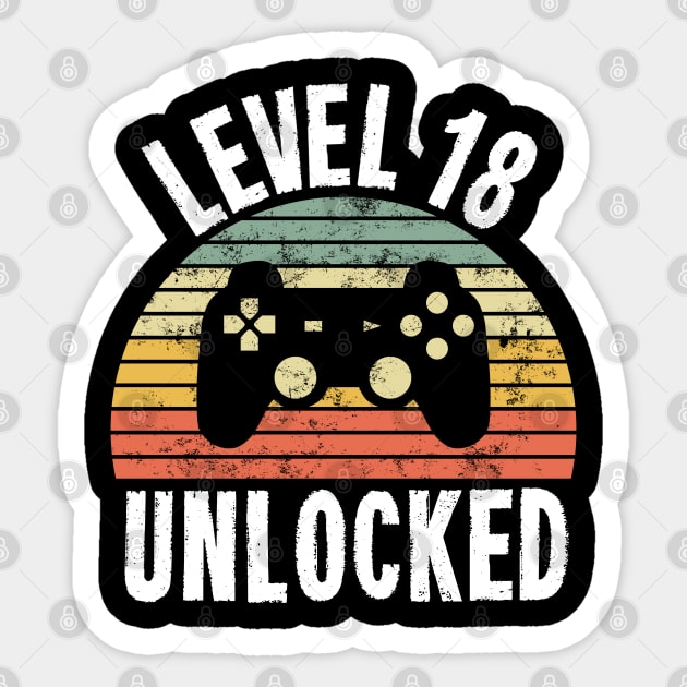 Level 18 Unlocked T-Shirt - 18th Birthday Gamer Gift - Eighteenth ...