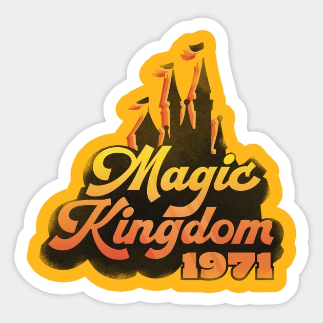 Magic Kingdom 1971 Vintage Distressed - Magic Kingdom - Sticker | TeePublic