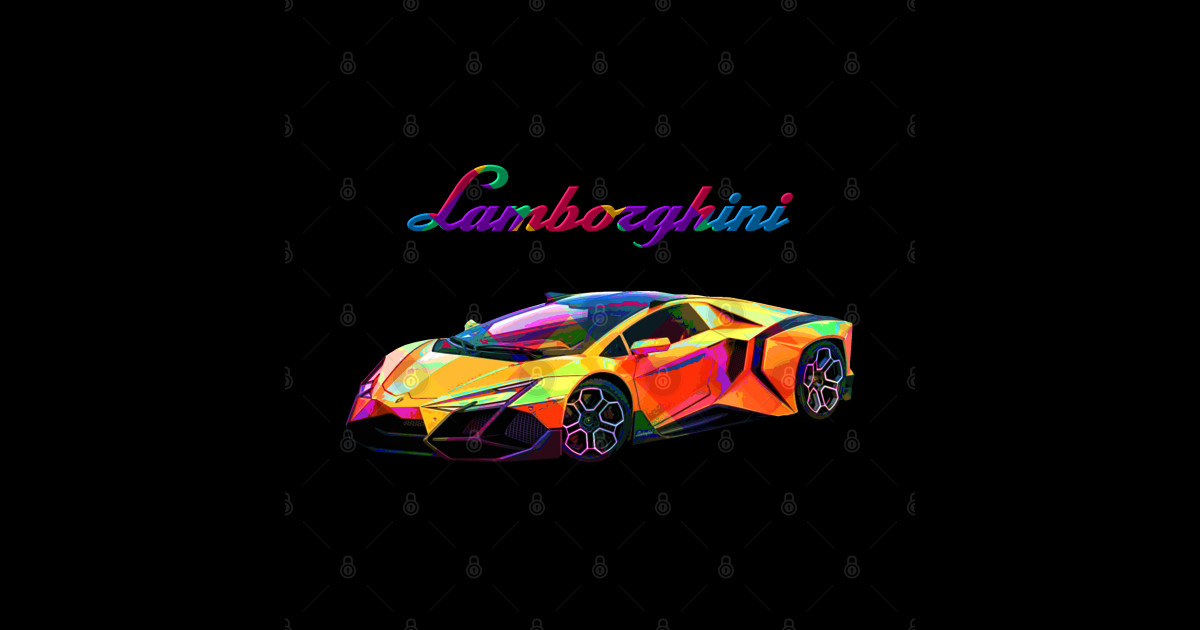 Lamgorghini in Colors - Lamborgini Design - Sticker | TeePublic