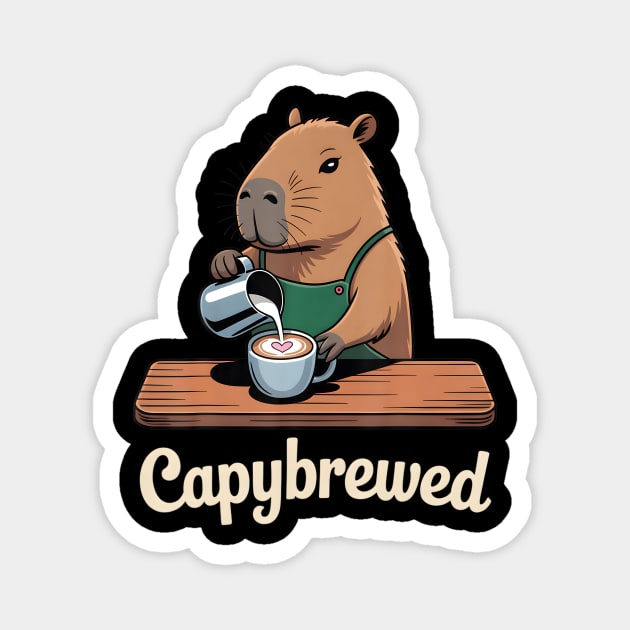 Capybrewed Capybara Barista Coffee - Funny Capybara - Magnet | TeePublic