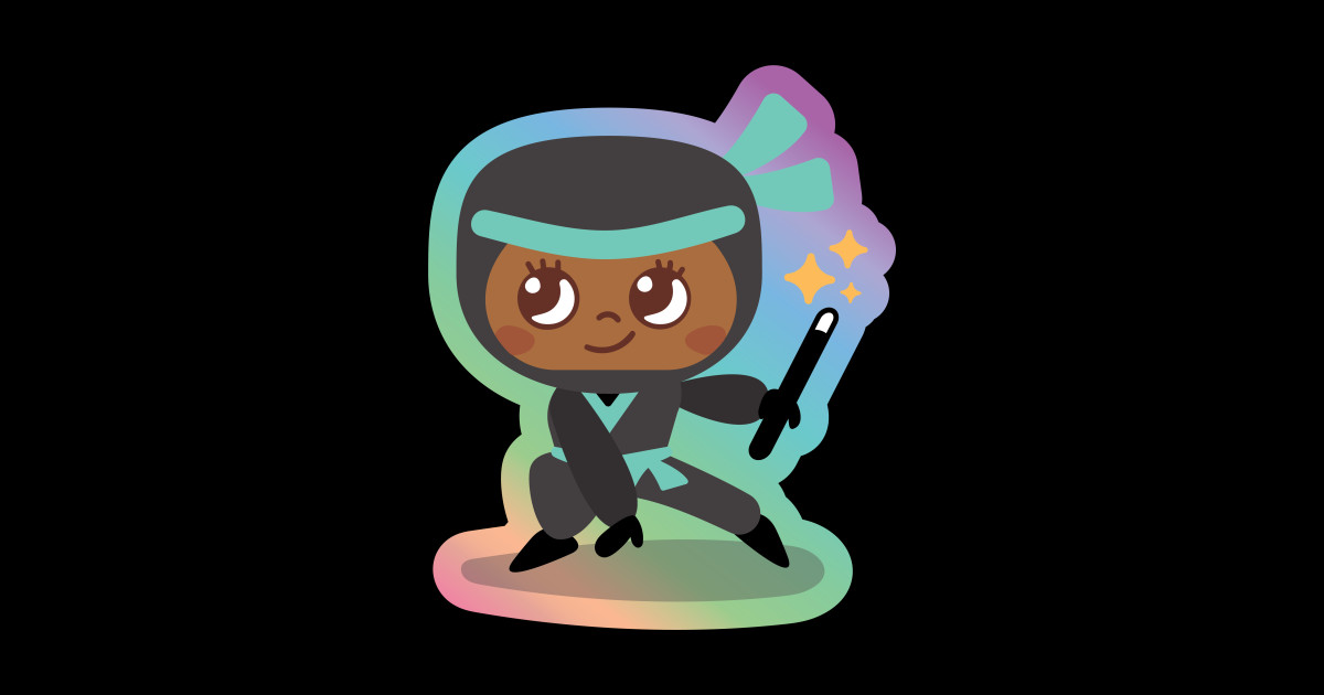 Teal Ninja in Rainbow - Language Ninja - T-Shirt | TeePublic