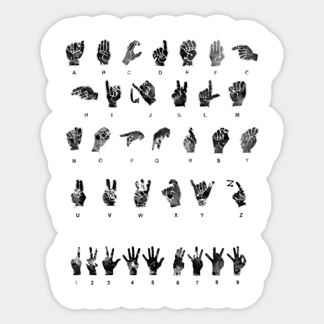 Sign Language Alphabet - Alphabet - Sticker | TeePublic