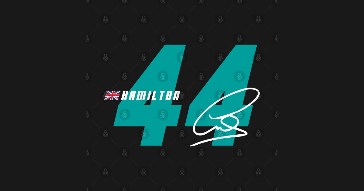 Lewis Hamilton 44 Signature Number - Hamilton - T-Shirt | TeePublic