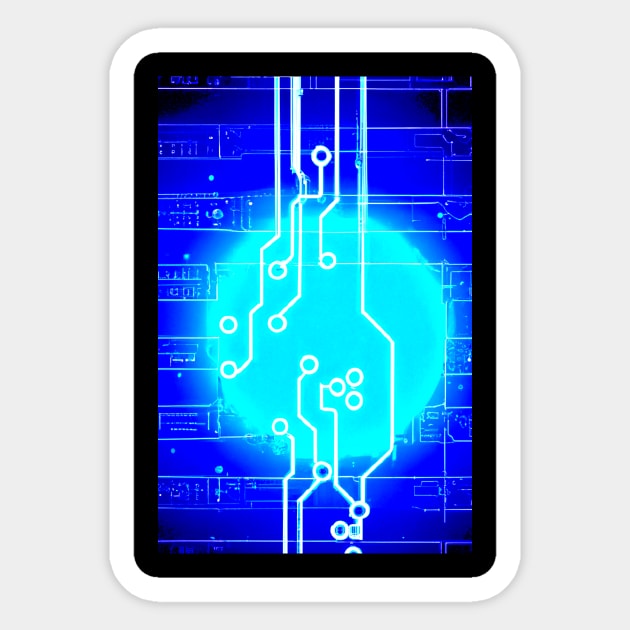 Blue circuit board - Circuit - Sticker | TeePublic