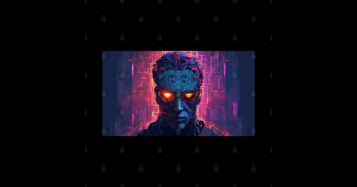 Deep Core Evil AI Hacking The Universe - Cyberpunk - Sticker | TeePublic