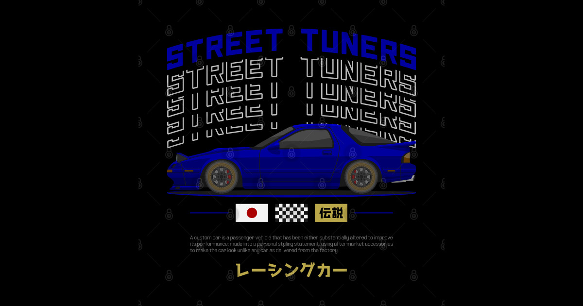 Midnight Racer Blue FC3S RX7 JDM - Fc3s - Sticker | TeePublic