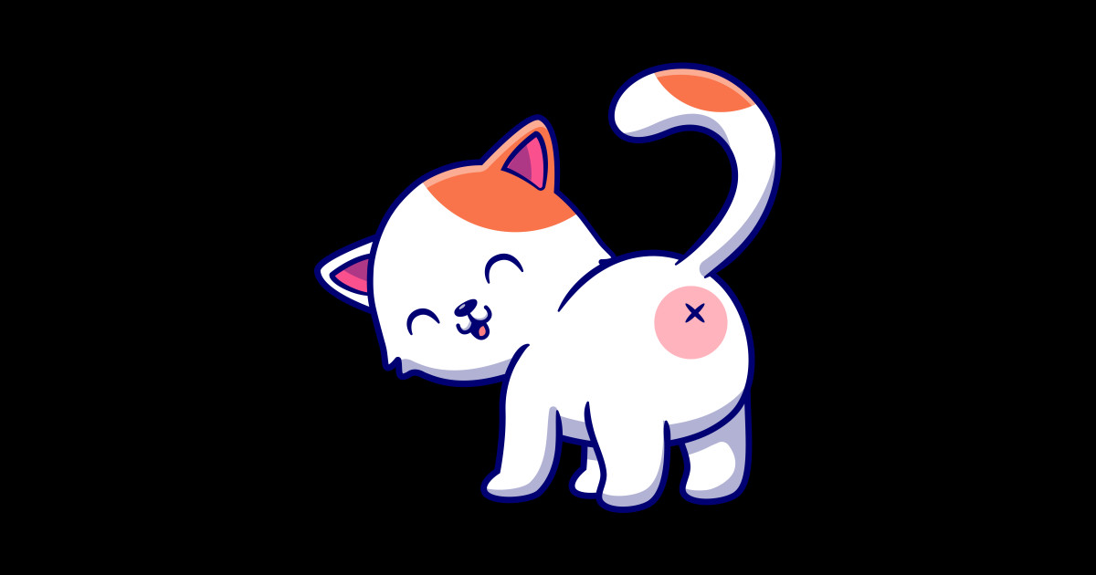 Cute Cat Butt Cartoon - Cute Cat Butt Cartoon - Posters and Art Prints ...