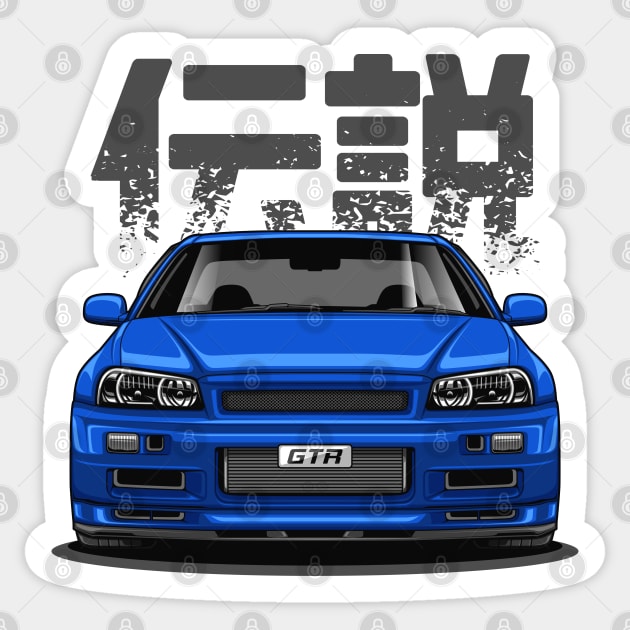 Skyline GTR R34 - Paradise Blue (Front View Design) - Skyline Gtr R34 ...