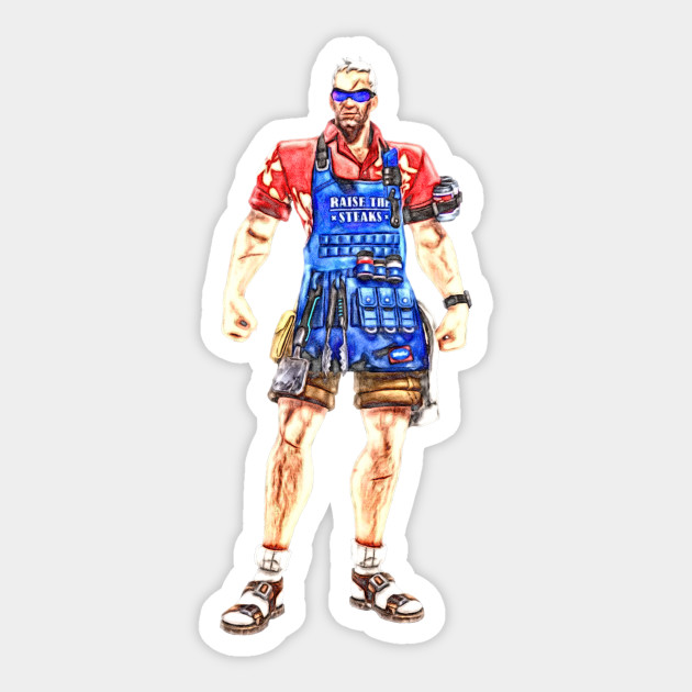 Overwatch Soldier 76 as Grillmaster 76 - Overwatch - Sticker | TeePublic
