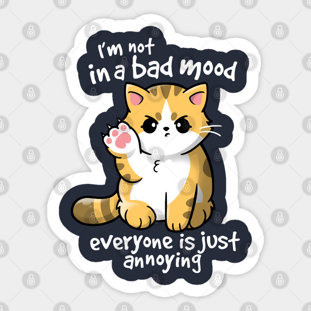 bad mood - Kawaii - Sticker | TeePublic
