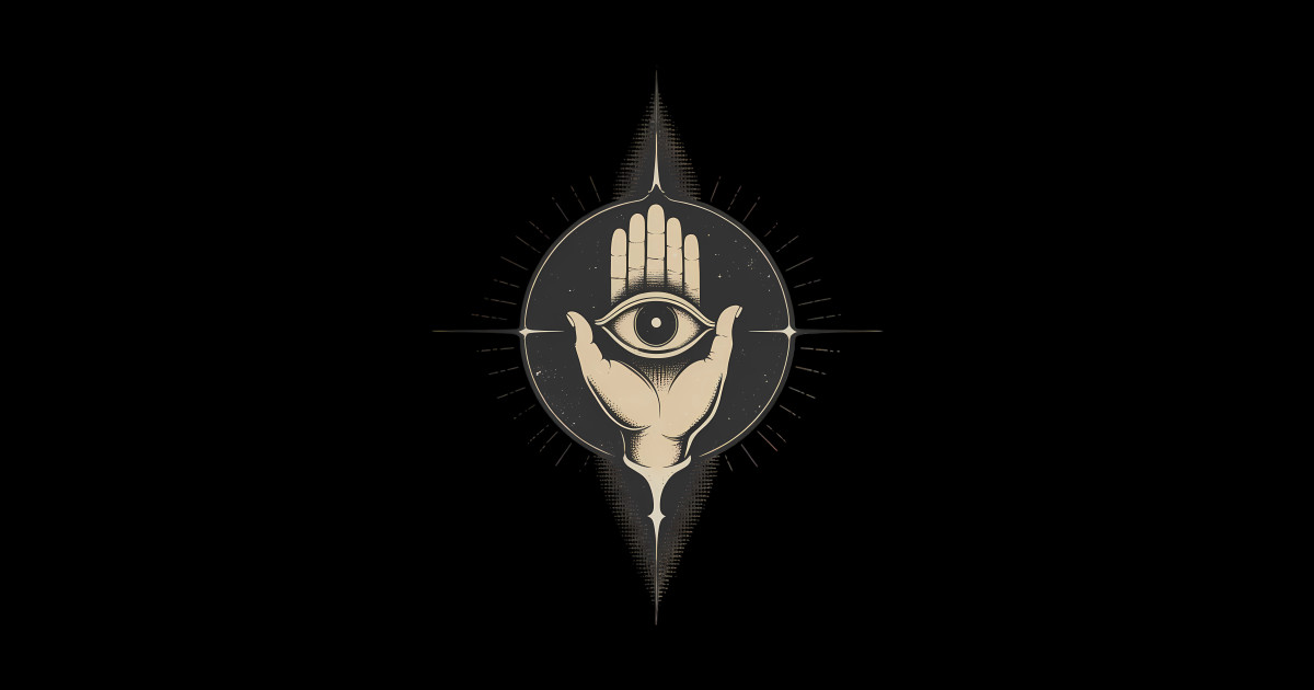 Mystic Third Eye Hand Vintage Spiritual Symbol - Third Eye - Sticker ...