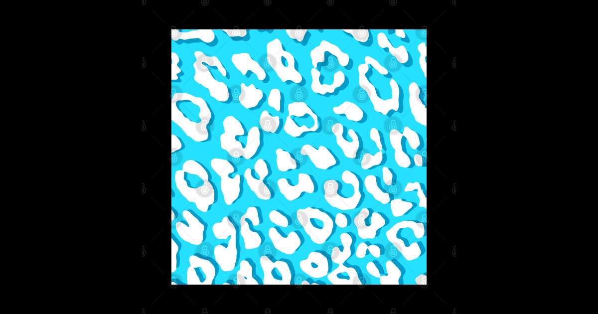 White Leopard Print Light Blue - Leopard Print - Sticker | TeePublic