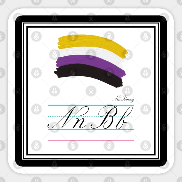 Nonbinary Queer Alphabet Cards - Nonbinary - Sticker | TeePublic