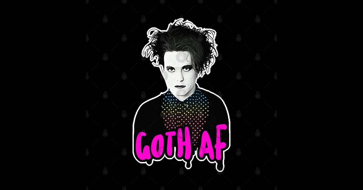 GOTH AF 80s Tribute Design - Goth - Sticker | TeePublic