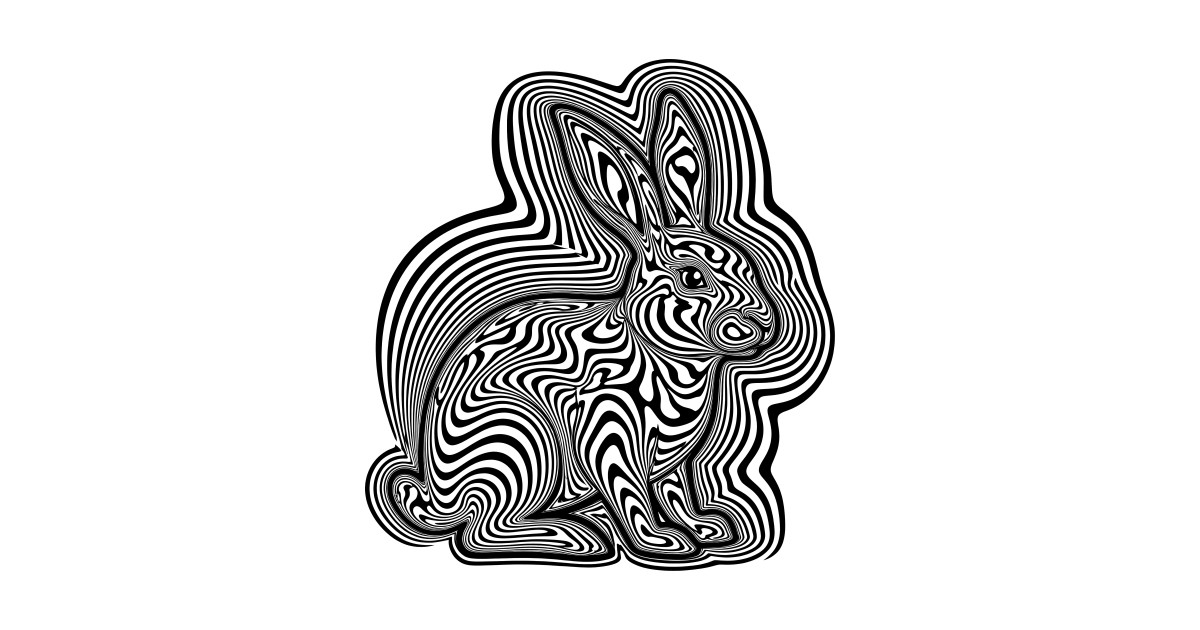 Psychedelic White Rabbit, Optical illusion - White Rabbit - T-Shirt ...