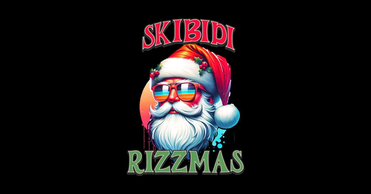 Skibidi Rizzmas Santa claus Vintage Retro Sunset - Skibidi Rizzmas ...