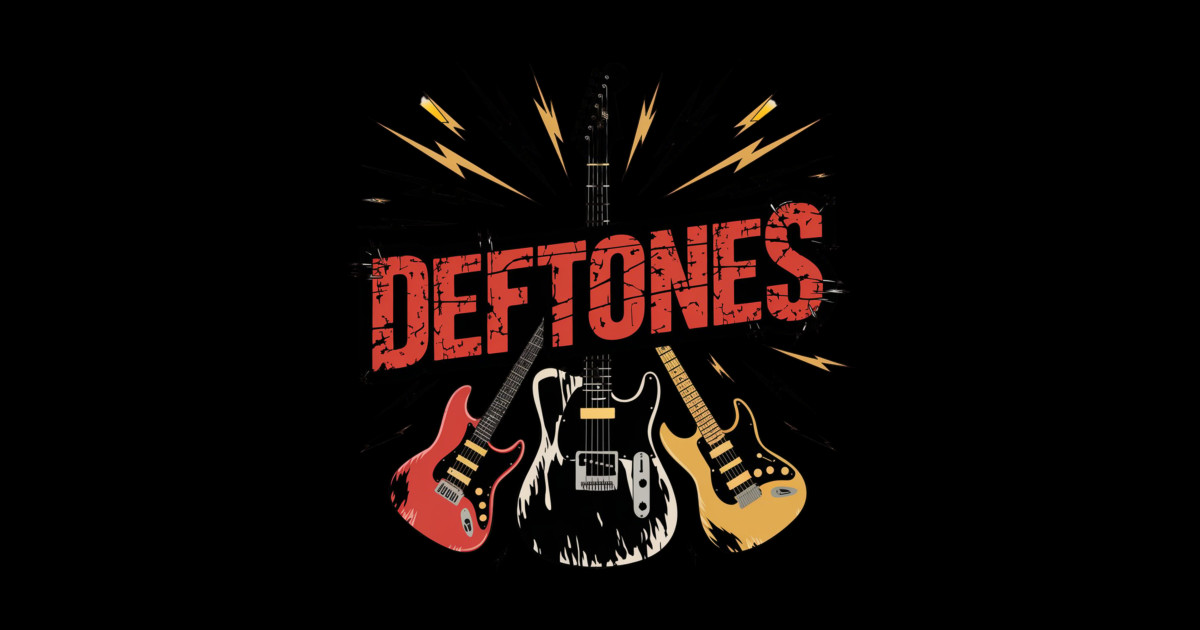 Deftones Electric Lightning Guitars - Band - Sticker | TeePublic