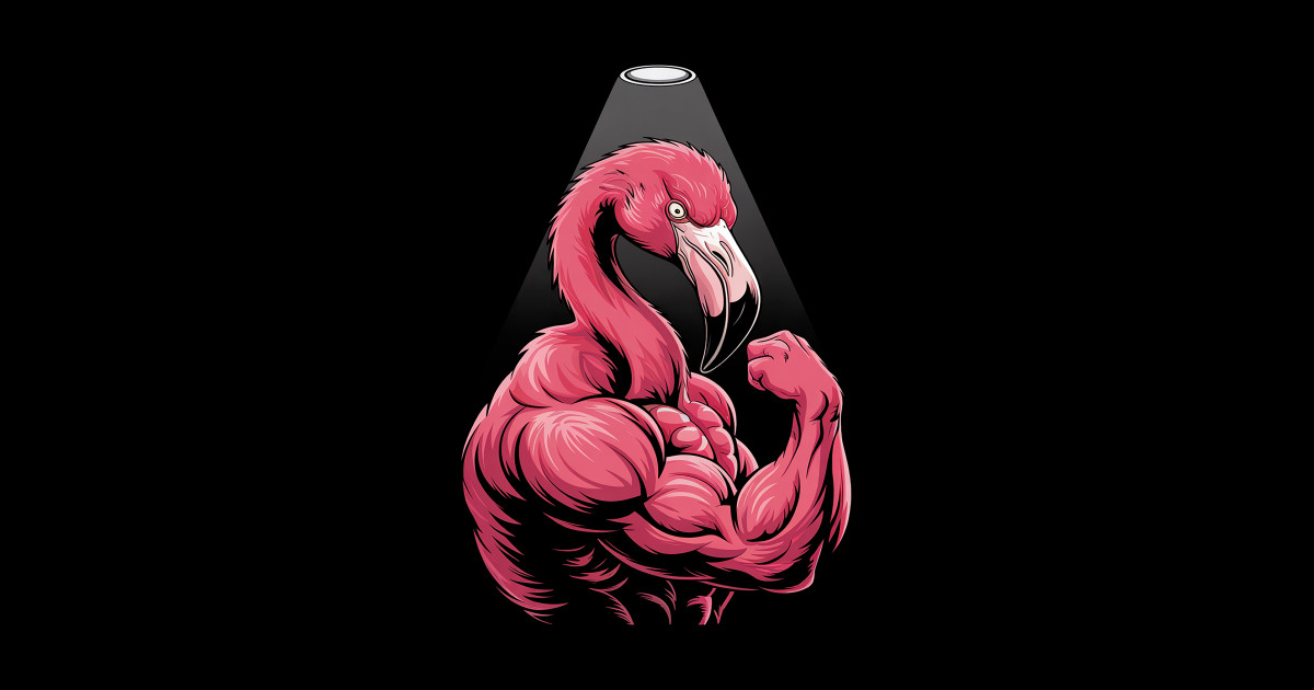 Flamingo Weightlifting Bodybuilder Muscle Fitness - Flamingo ...