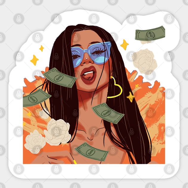 cardi b awesome - Cardi B - Sticker | TeePublic
