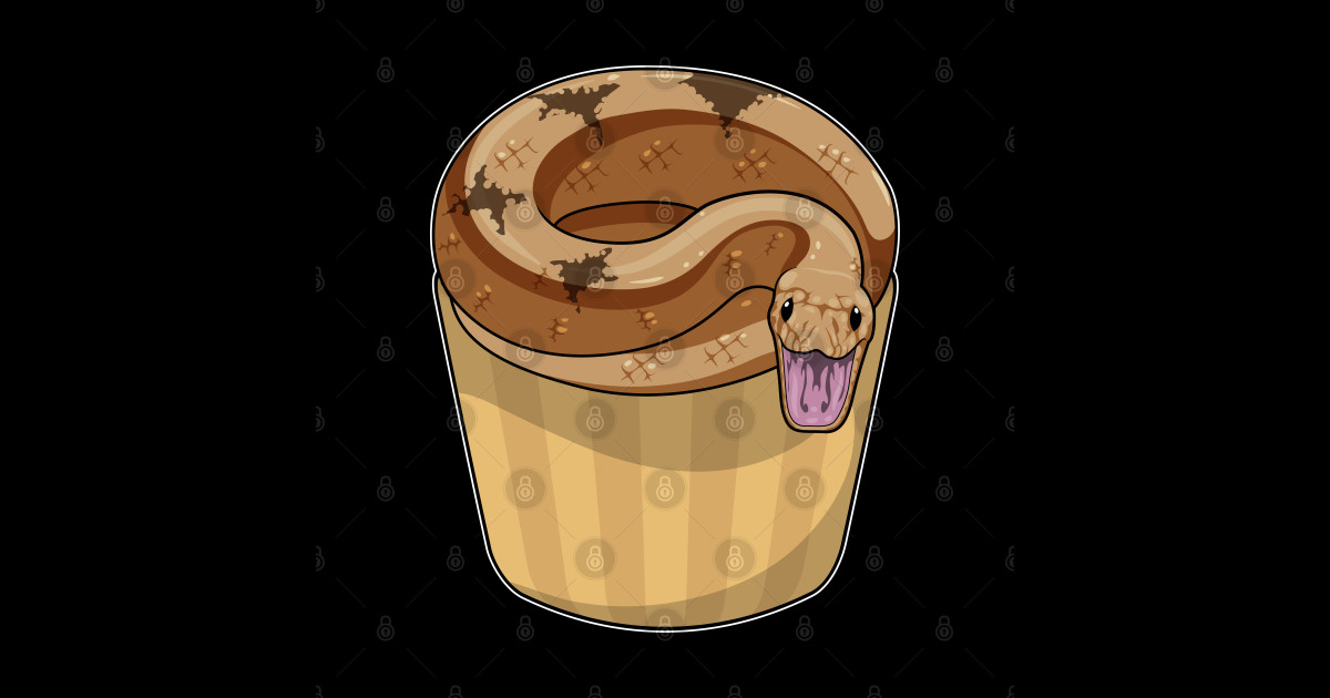 Snake with Muffin - Snakes - Sticker | TeePublic