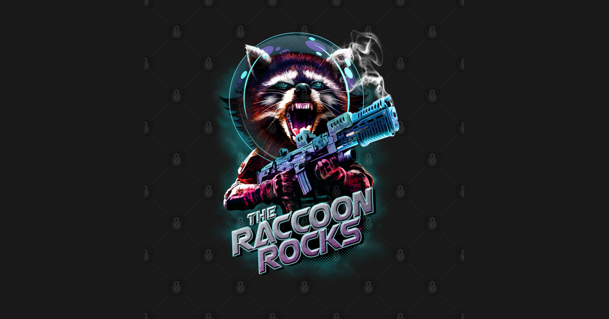 THE RACOON ROCKS - Guardians Of The Galaxy - T-Shirt | TeePublic