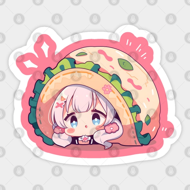 Taco Love Cute Chibi Girls - Chibi - Sticker | TeePublic