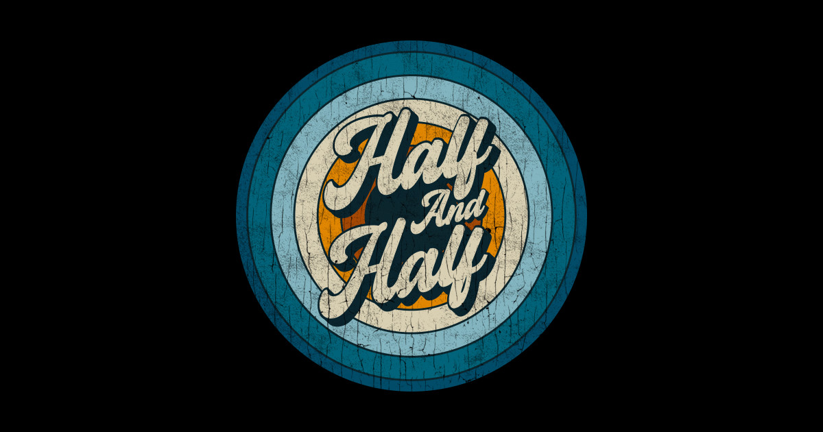 Half and Half - Retro Circle Vintage - Half And Half - Sticker | TeePublic
