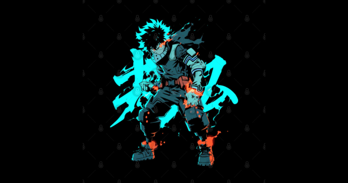 Deku Fire Blue Minimalist Fan Art - Deku - Posters and Art Prints ...