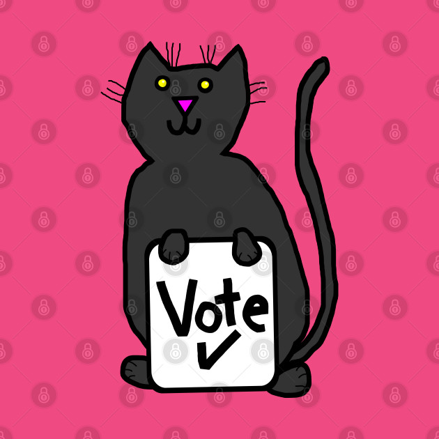 Cute Cat says Vote - Vote - T-Shirt | TeePublic